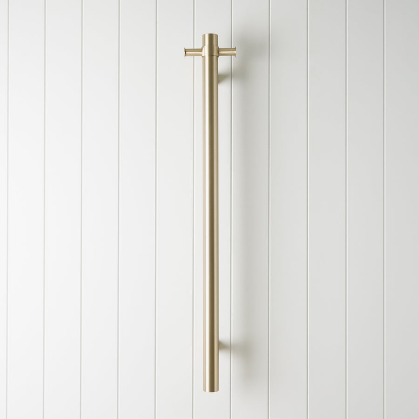 Heated Towel Rail Warm Brushed Nickel | Yabby