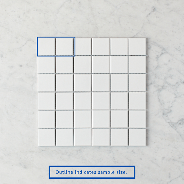 Haddon White Gloss Medium Square Tile | TileCloud