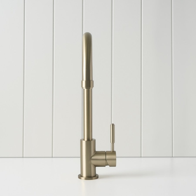 Melbourne Round Kitchen Mixer Warm Brushed Nickel | Yabby