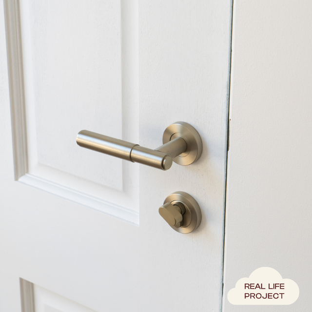Front Door Lock Set Warm Brushed Nickel | Yabby