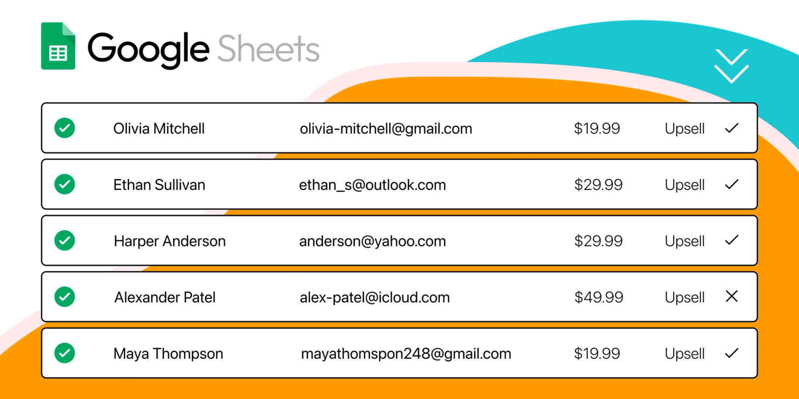 7 Free event management templates with Google Sheets - Checkout Page
