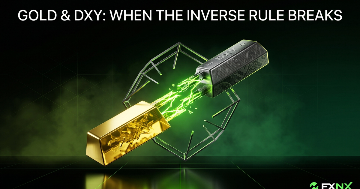 Corrélation Or & DXY : Trader la rupture de la règle inverse | FXNX