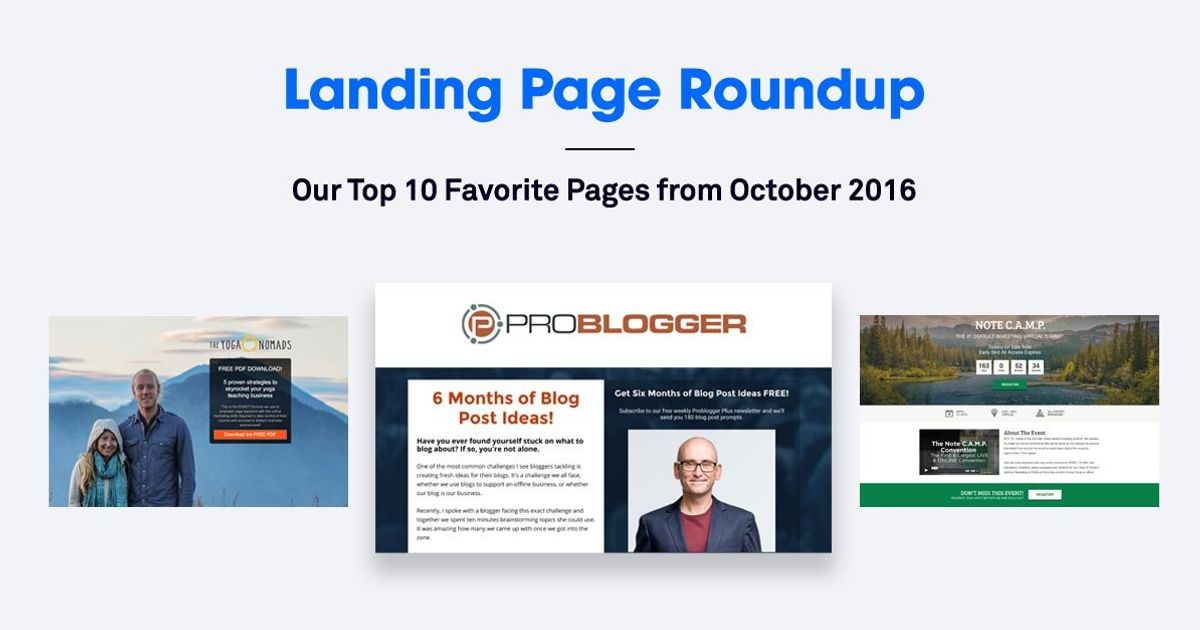 Landing Page Roundup: The 10 Best Pages We Found in October