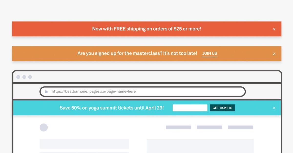 New Leadpages Feature: Capture Attention with Alert Bars