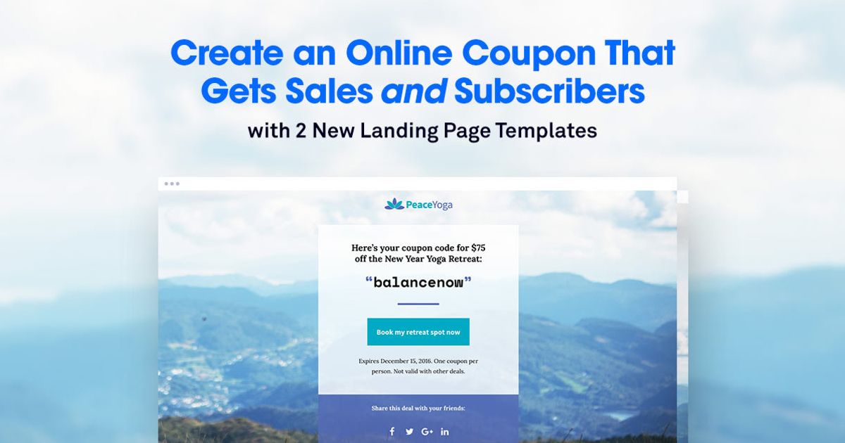 Create Online Coupon Code Landing Page Templates | Leadpages
