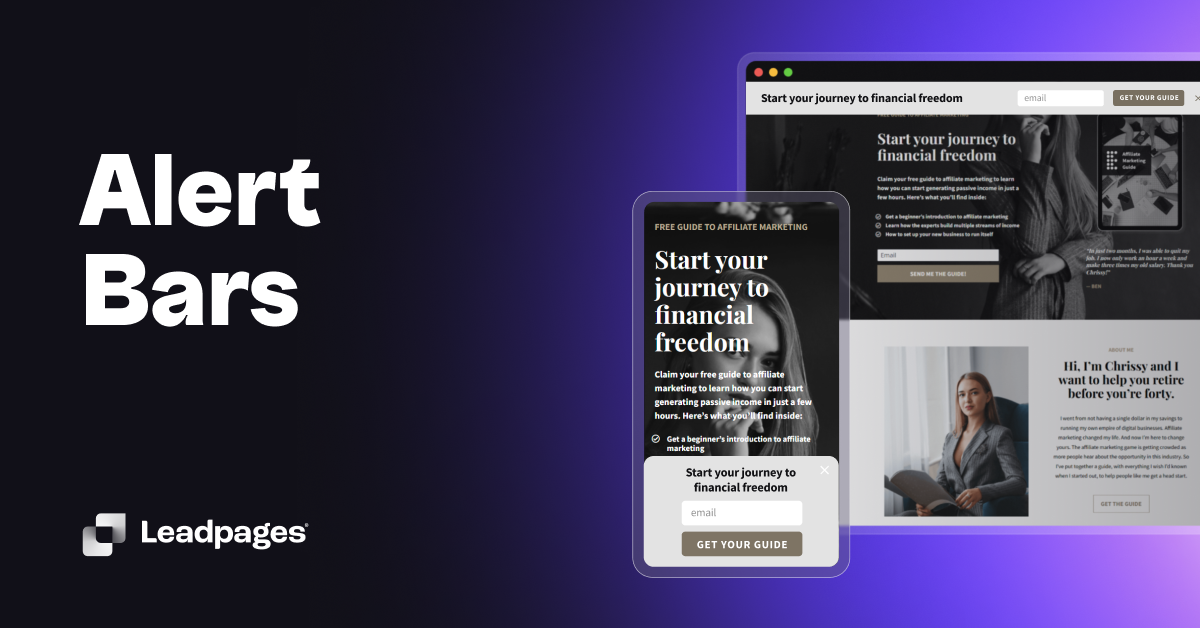 Website & Landing Page Alert Bars for Lead Generation | Leadpages
