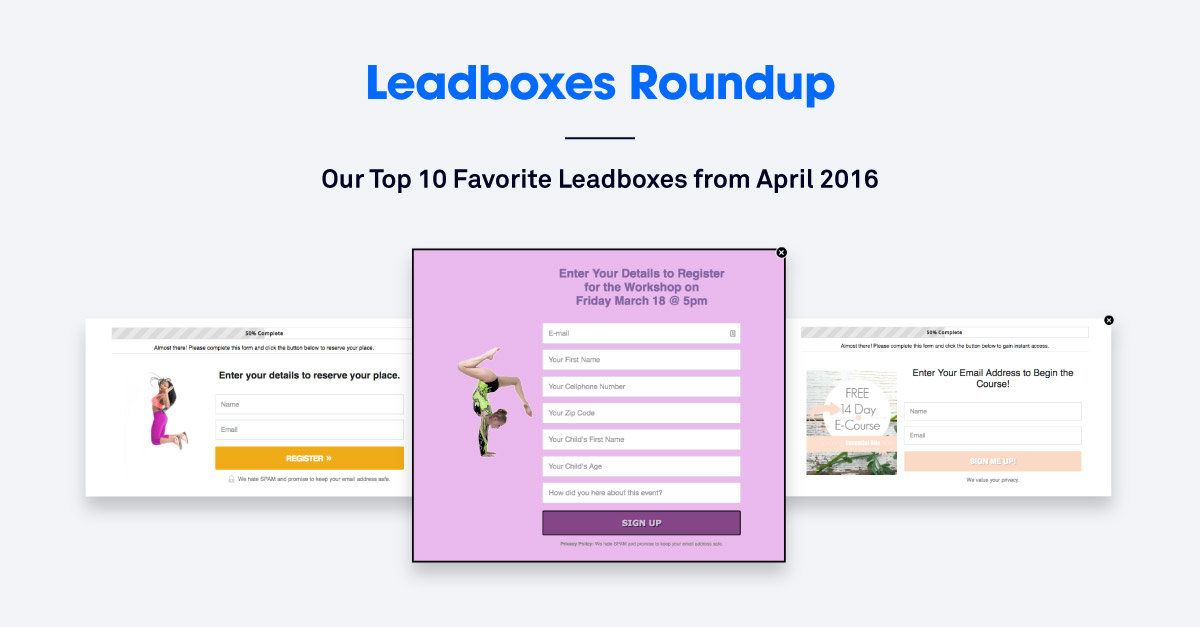 The 10 Best Leadbox Popups We Saw in April 2016 | Leadpages