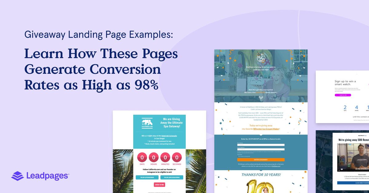 Giveaway Landing Page Examples | Leadpages | Leadpages