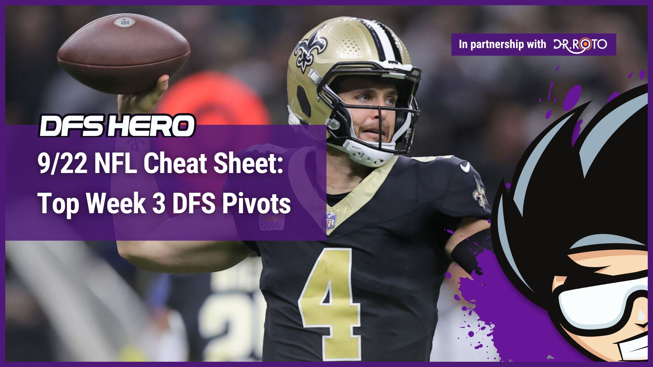 922 Nfl Cheat Sheet Top Dfs Pivots Dfs Hero 