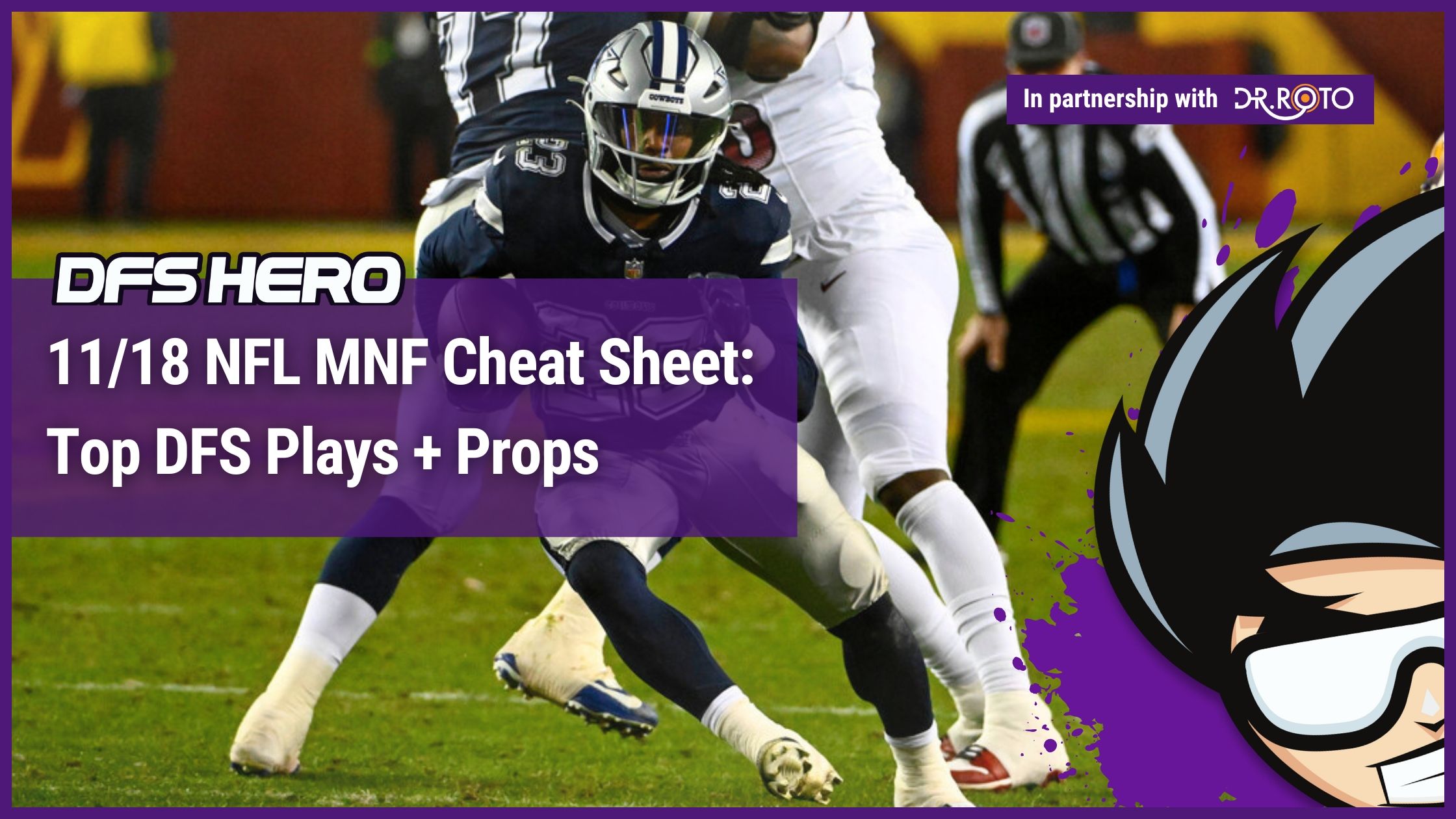 11 18 Nfl Mnf Cheat Sheet Top Dfs Plays Dfs Hero