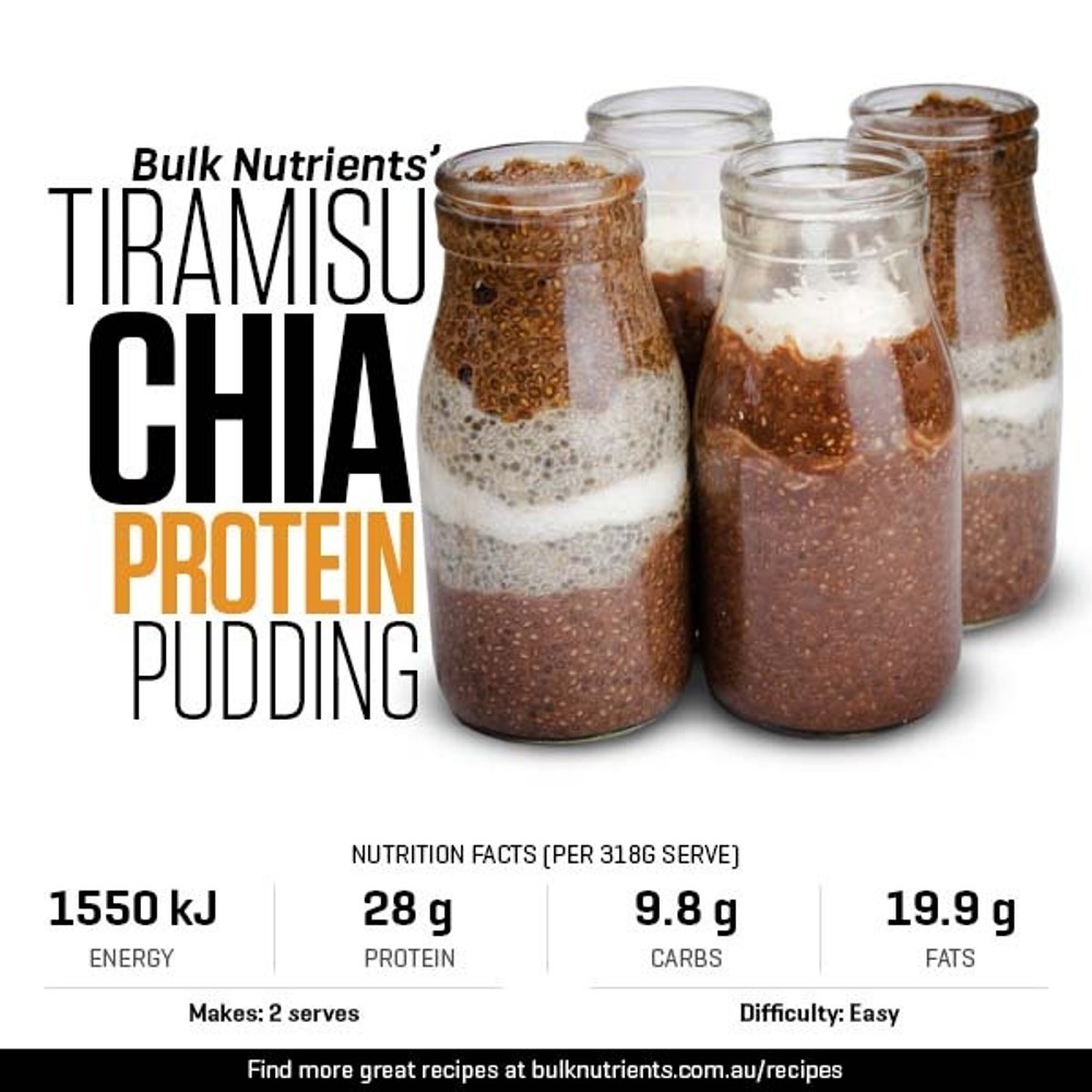 Tiramisu Chia Protein Pudding | Bulk Nutrients Recipe