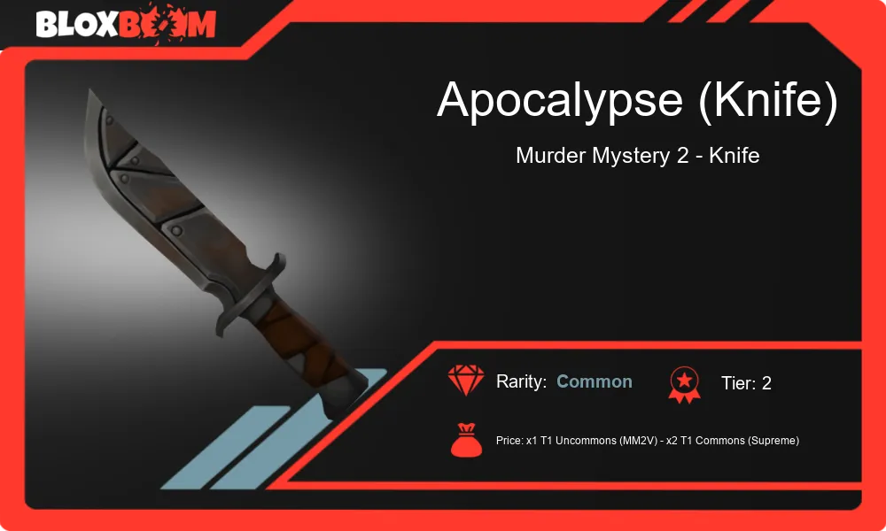 Apocalypse (Knife) MM2: A Powerful Weapon in Roblox Murder Mystery 2