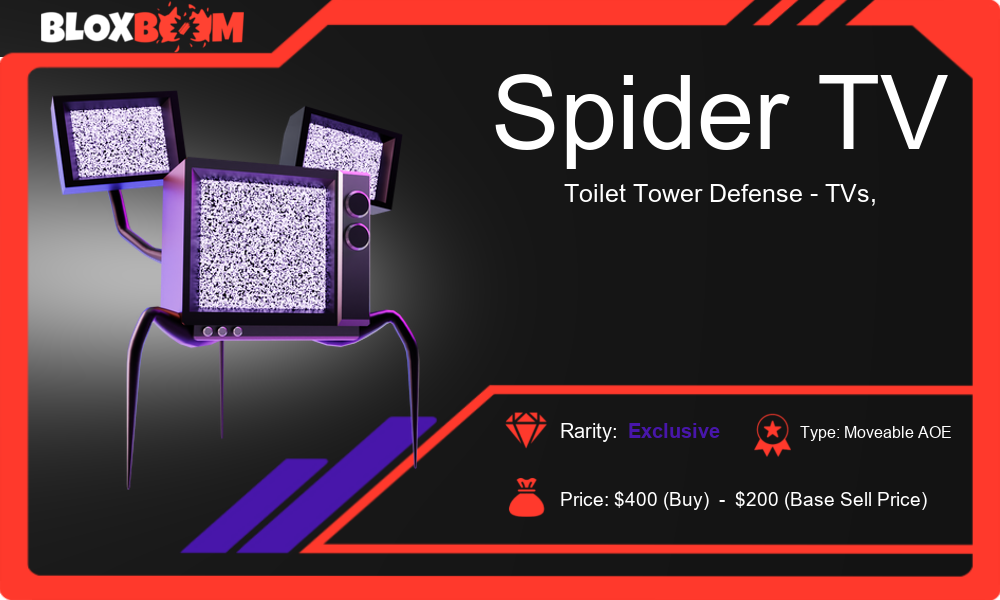 Discover Spider TV TTD: The Exclusive Tower Defense Unit