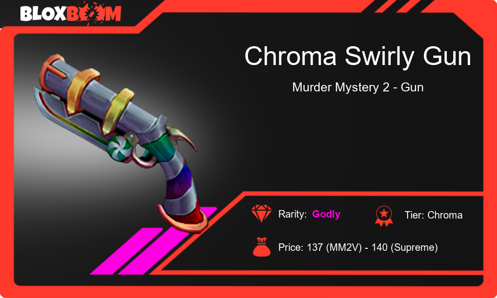 Unlock the Chroma Swirly MM2 Gun in Roblox Thanks to Bloxboom!