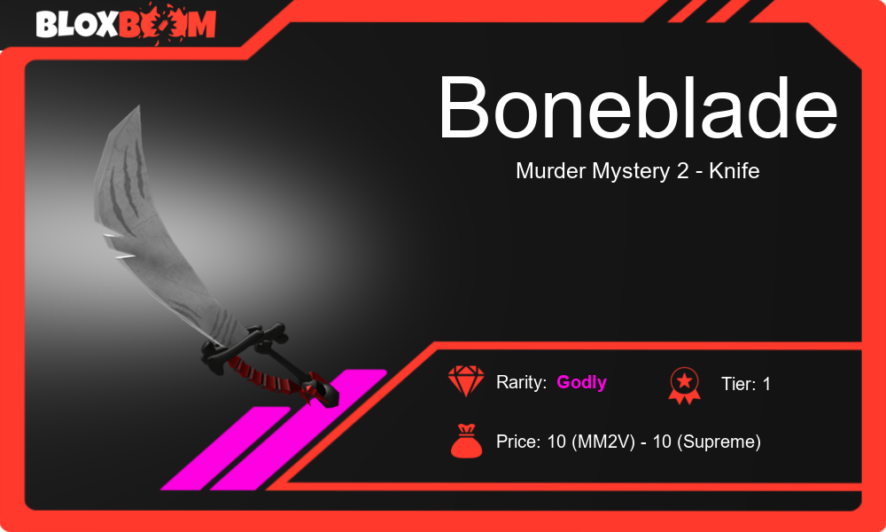 Boneblade MM2 in Roblox Murder Mystery 2 - Knife Trading Insights