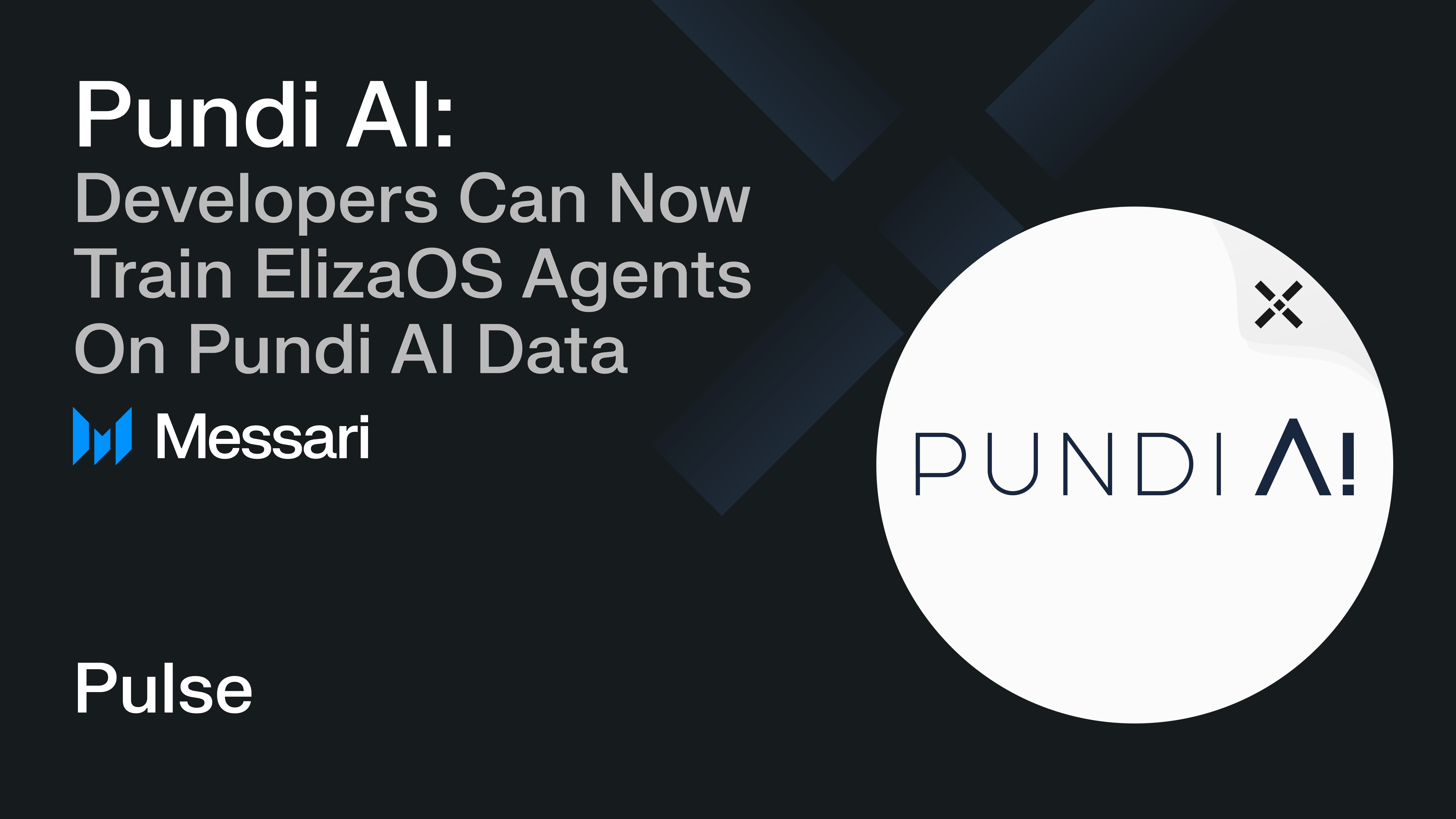 Pundi AI: Developers Can Now Train ElizaOS Agents On Pundi AI Data | Messari