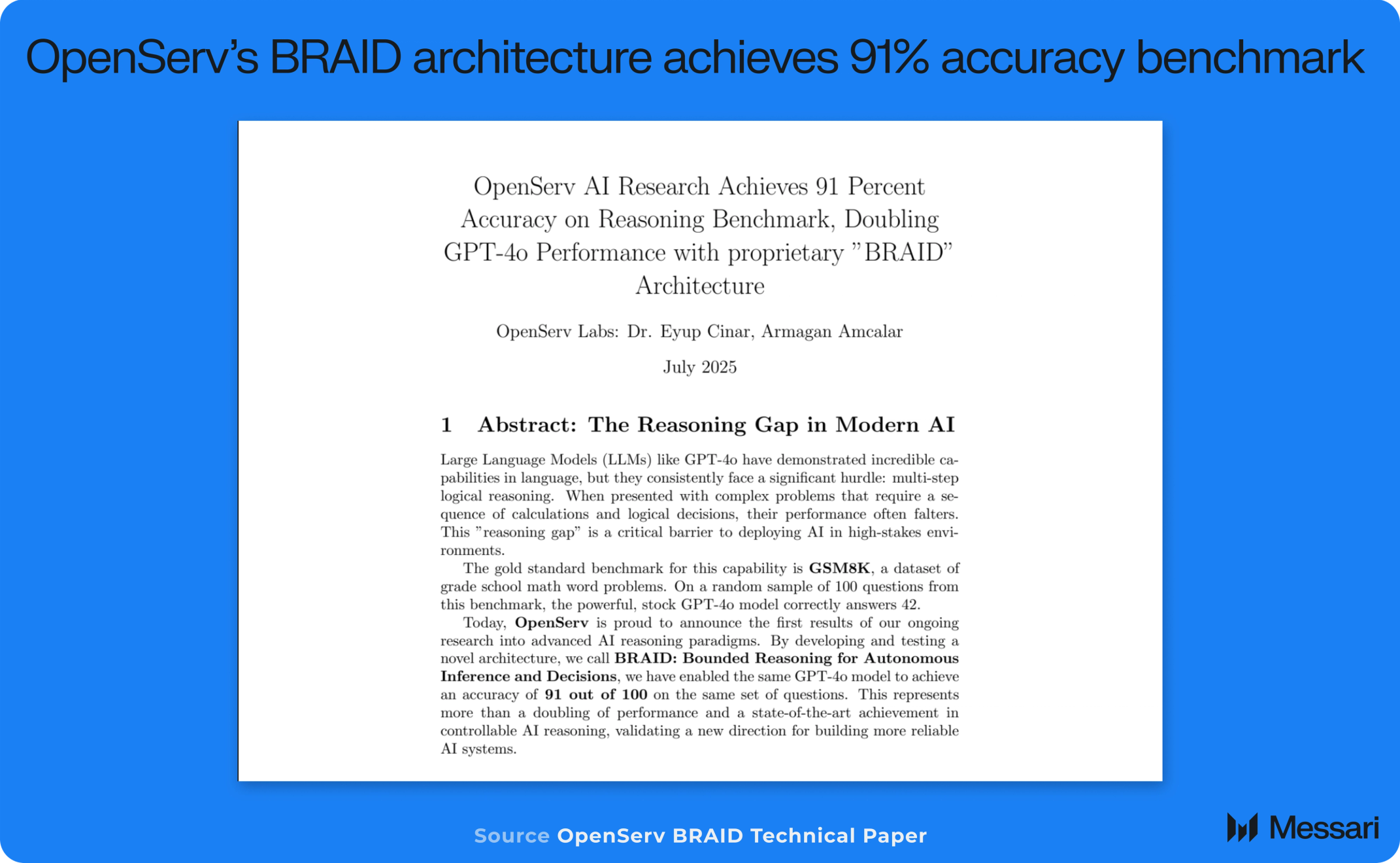 OpenServ: BRAID AI Architecture Launch | Messari