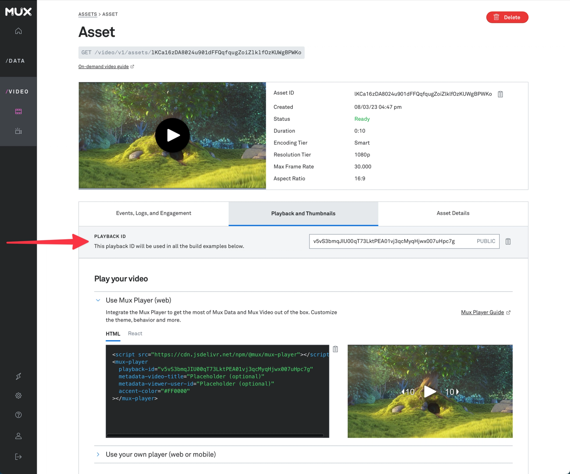 Embed a video player in your React Native application | Mux