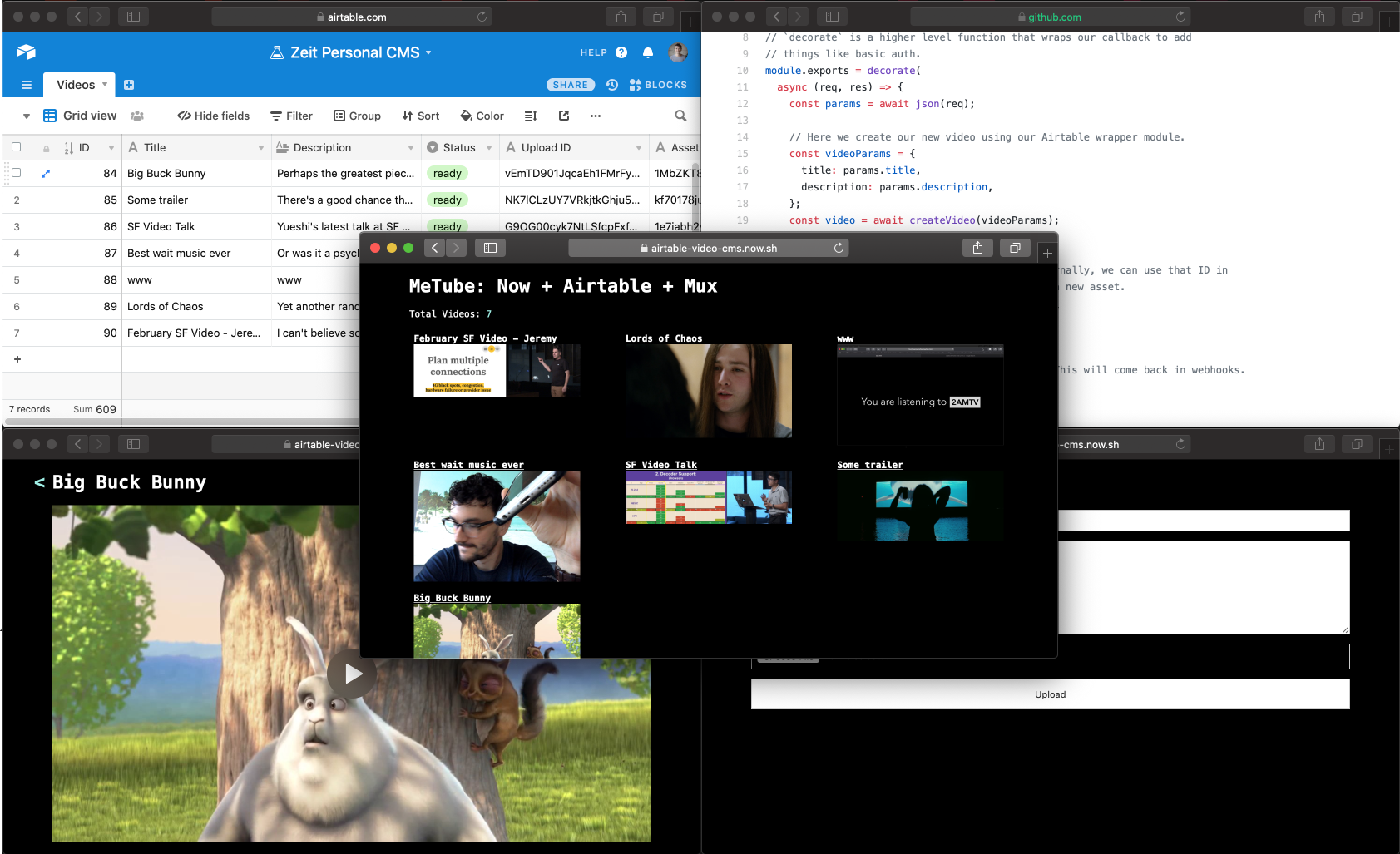 Building your own video platform: Personal CMS using Airtable and ZEIT | Mux