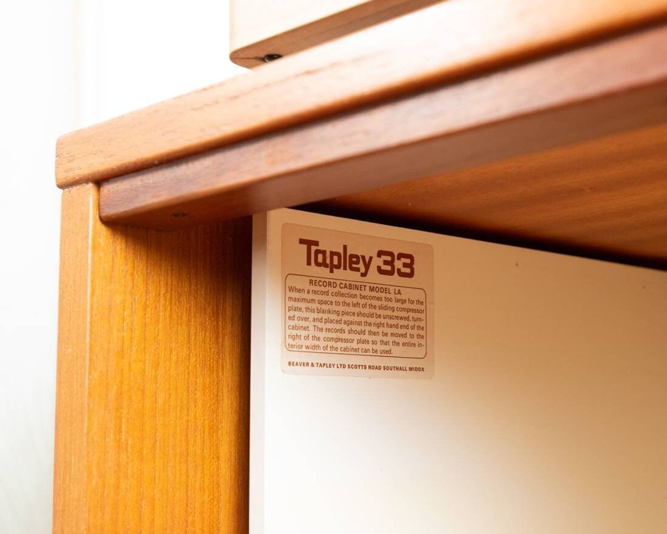 Mid Century Tapley 33 Teak Record Cabinet | Little Sausage Home