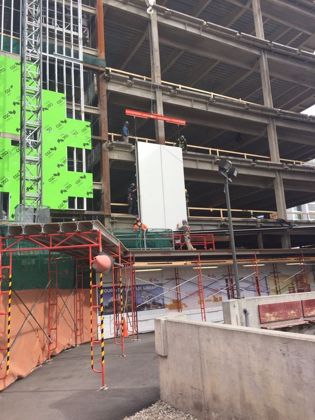 New Central Library Curtain Wall Installation Begins