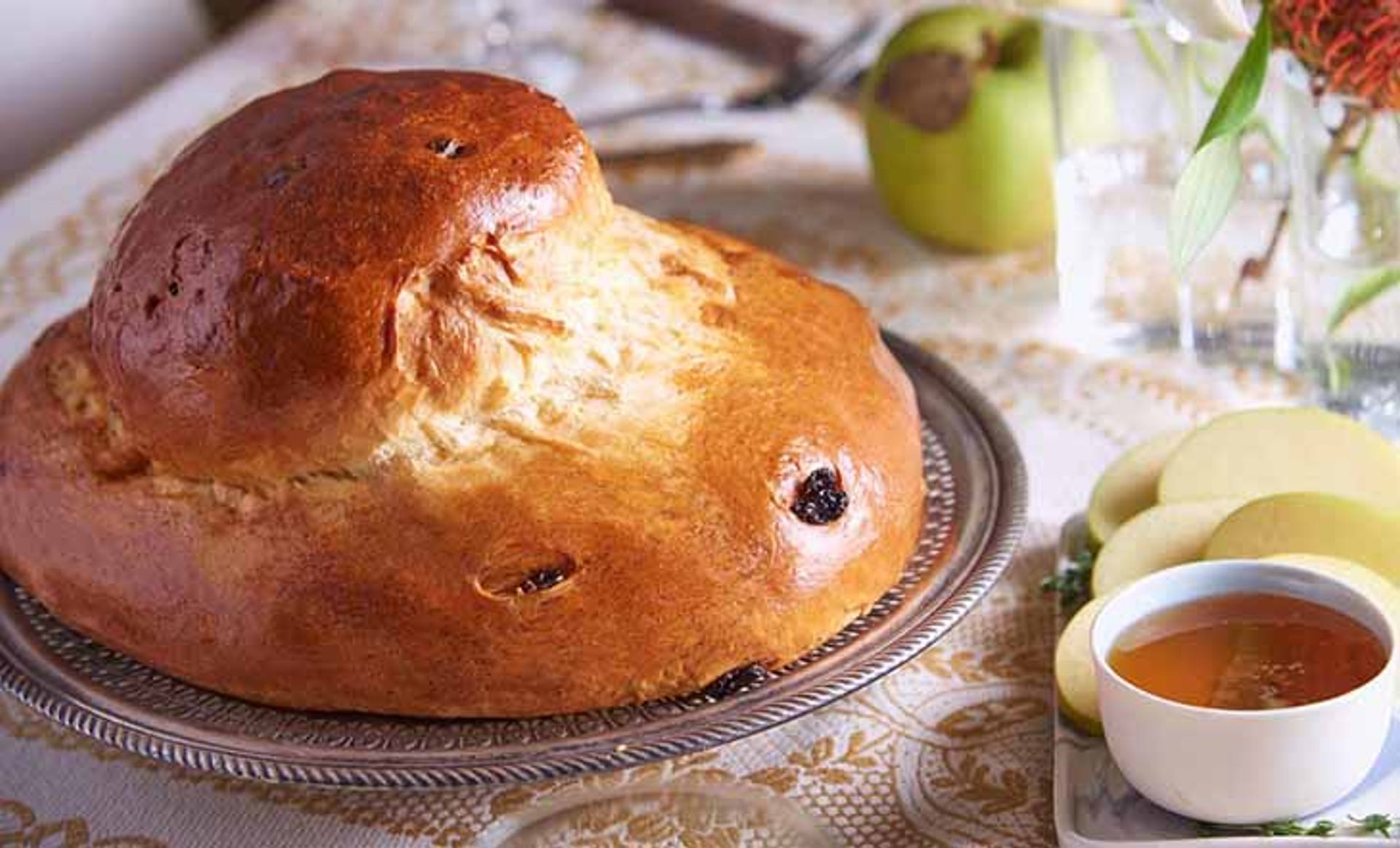 Round Honey Raisin Challah | James Beard Foundation