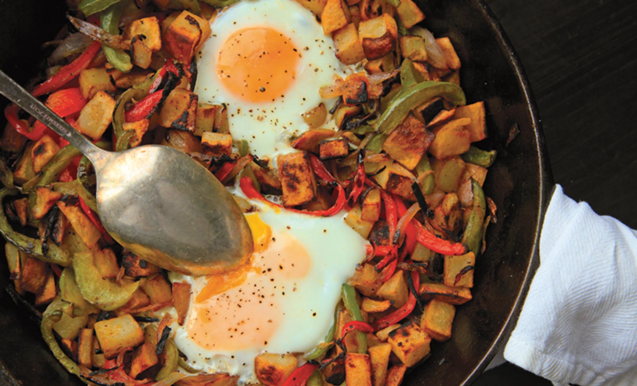 Potato Hash with Peppers and Onions | James Beard Foundation
