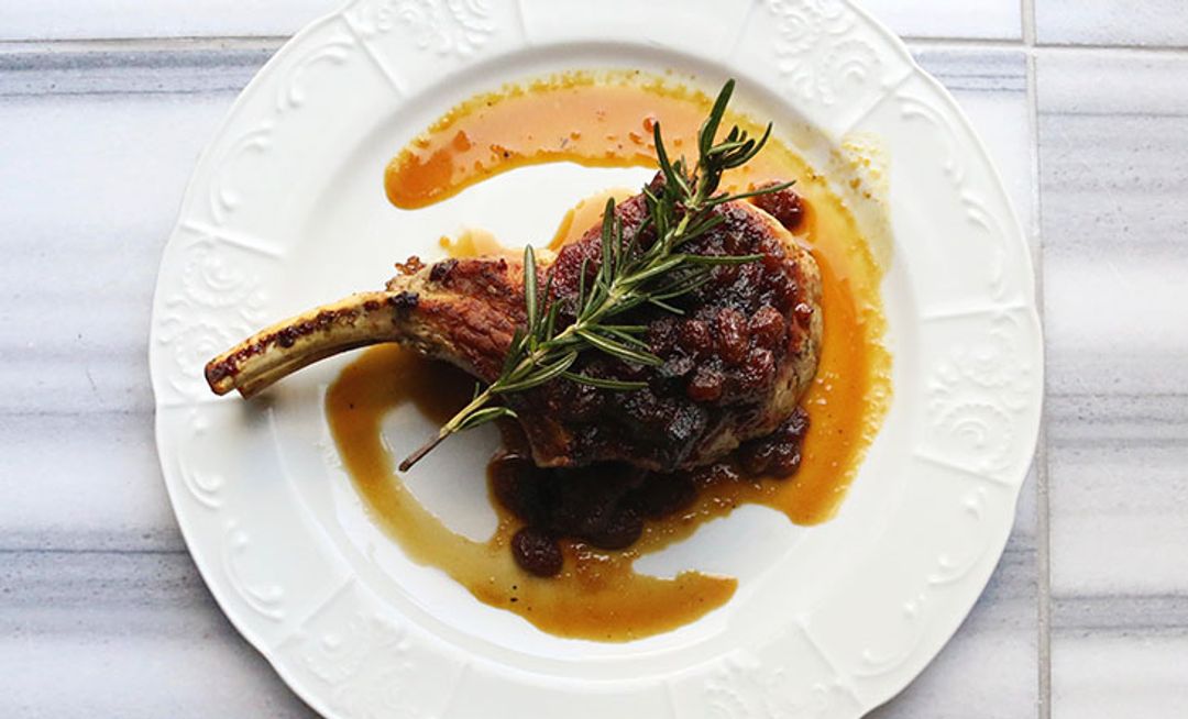 Double-Cut Pork Chops with Maple and Apple–Bacon Chutney | James Beard ...
