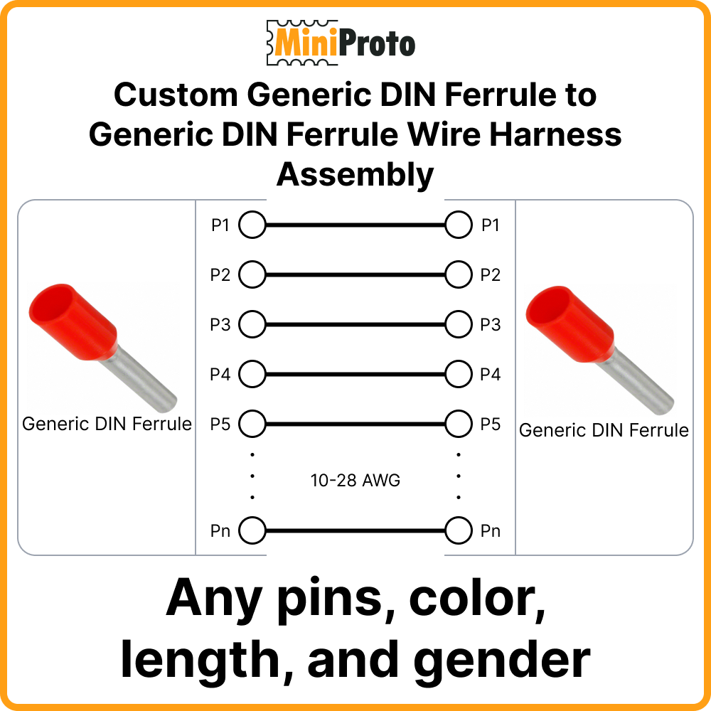Custom Generic DIN Ferrule to Generic DIN Ferrule Wire Harness Assembly ...