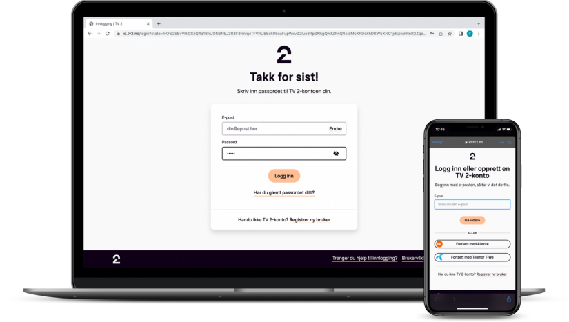 Logg inn på datamaskinen eller mobilen - Bruke TV 2 Play | TV 2 Hjelp