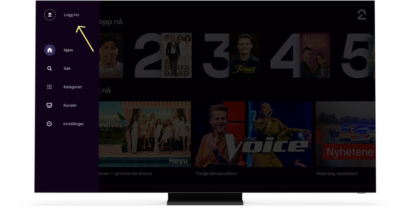 Logg inn på TV, med eller uten QR-kode - Bruke TV 2 Play | TV 2 Hjelp