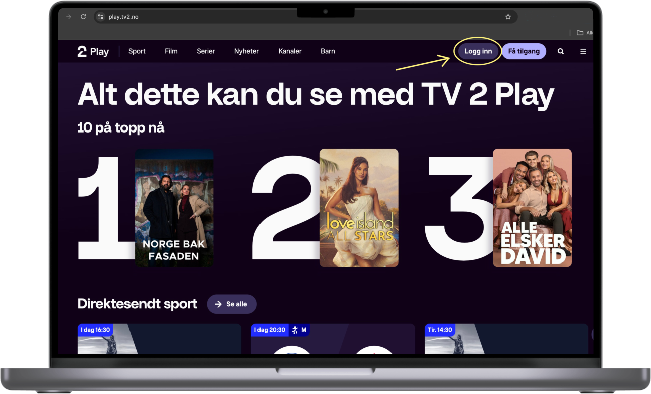 Logg inn på datamaskinen - Bruke TV 2 Play | TV 2 Hjelp