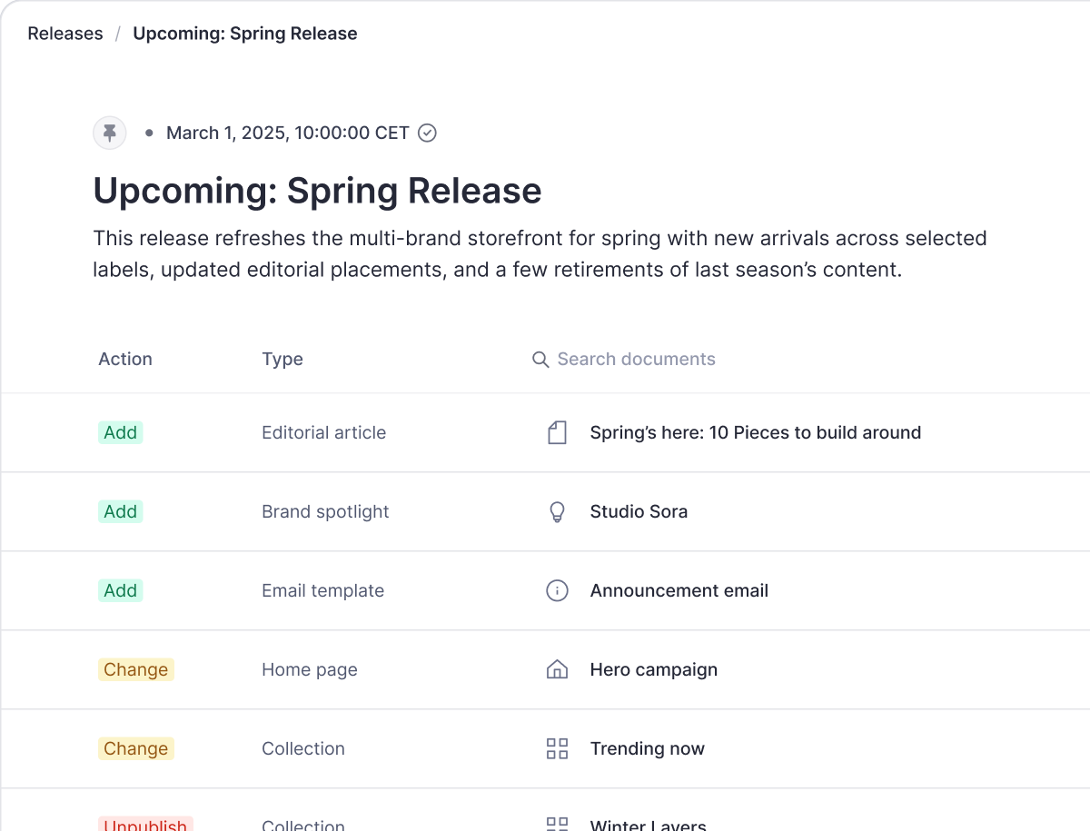 Content Releases: Schedule and coordinate content launches | Sanity