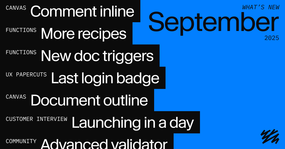 What's New - September 2025 | Sanity