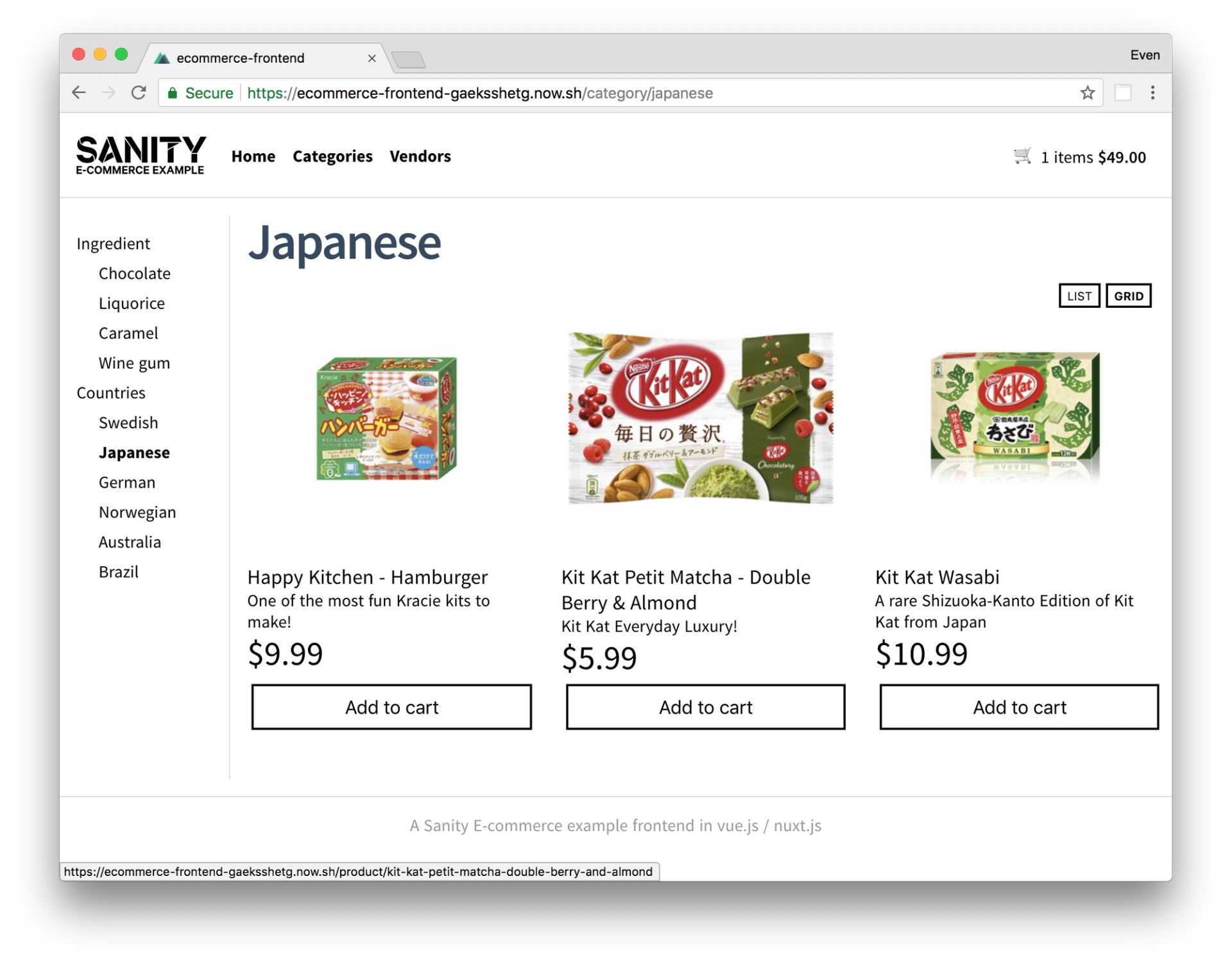 Make a headless CMS eCommerce front-end for Vue.js, Nuxt.js and Snipcart