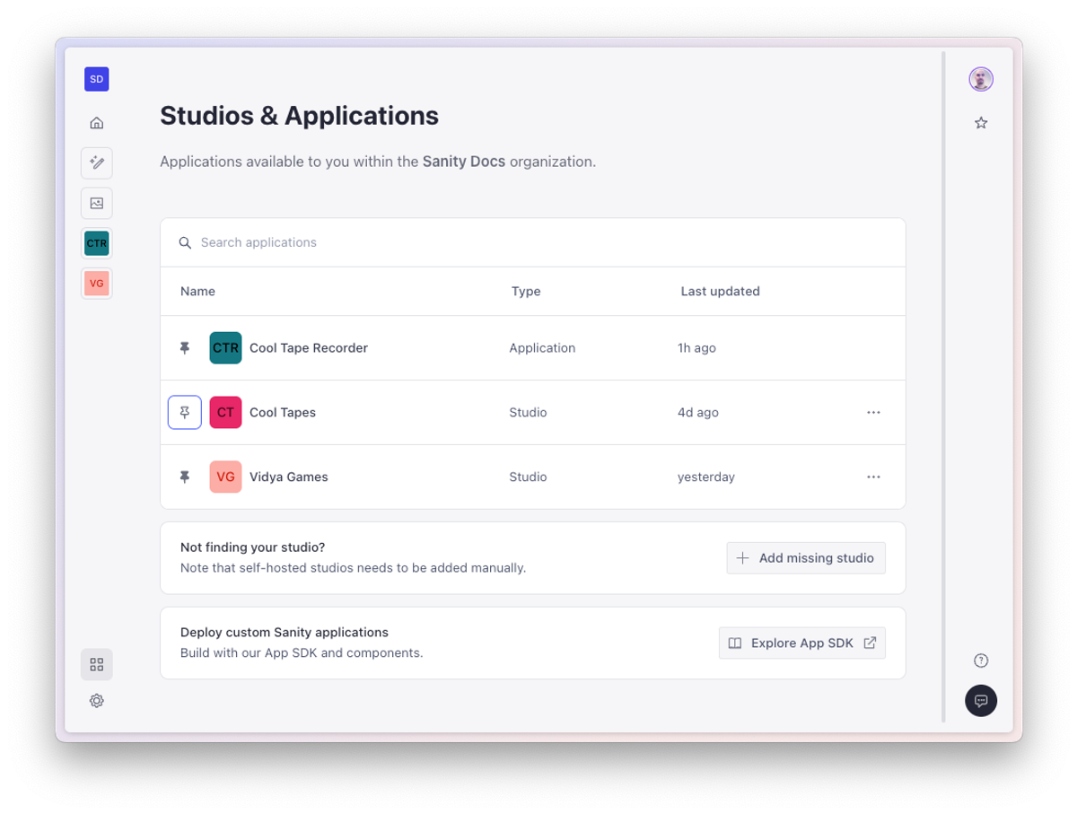 Meet the Dashboard | Sanity Docs