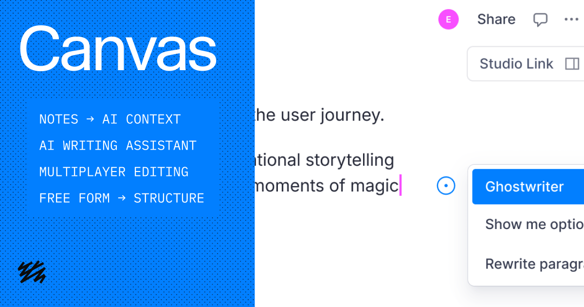 Canvas: AI-accelerated, context-aware, freeform authoring | Sanity