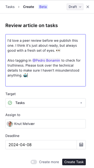Tasks for Sanity Studio | Sanity Docs