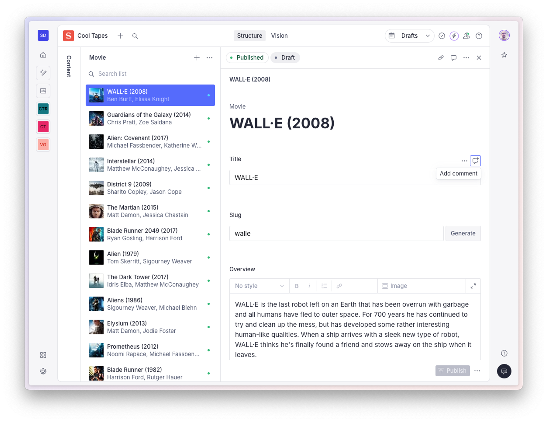 Meet the Dashboard | Sanity Docs