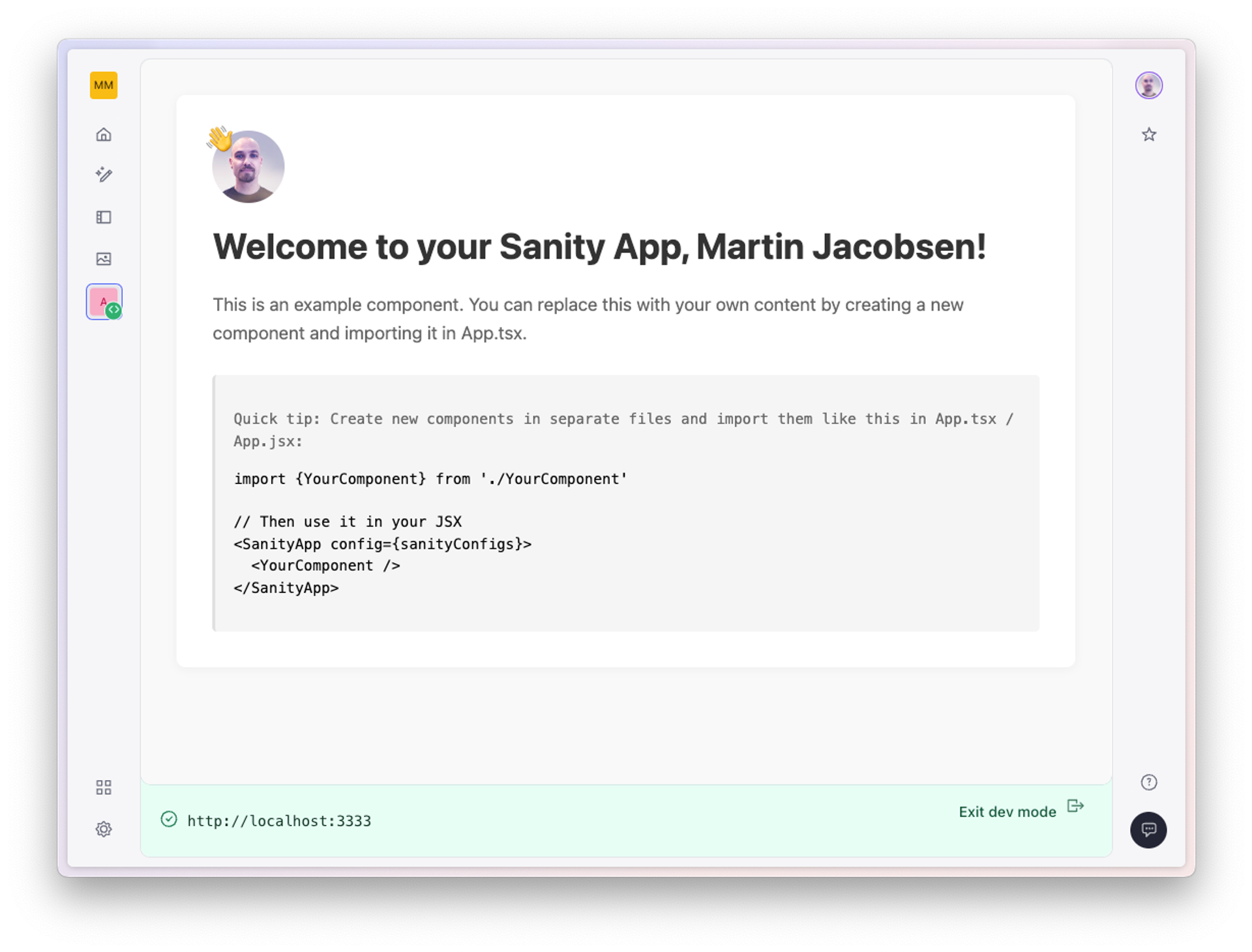 App SDK Quickstart Guide | Sanity Docs