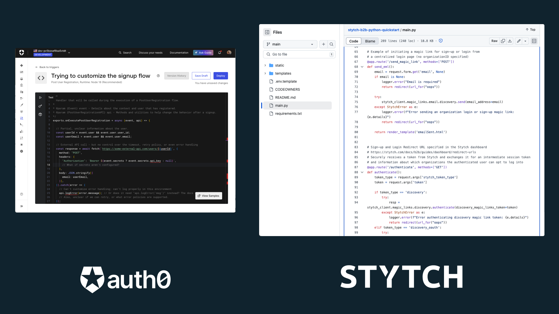 Stytch Embedded Auth vs. Auth0 Universal Login