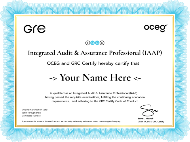 Integrated Audit & Assurance Professional (IAAP™) Certification - OCEG