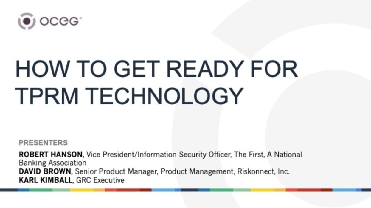 How to Get Ready for TPRM Technology - OCEG