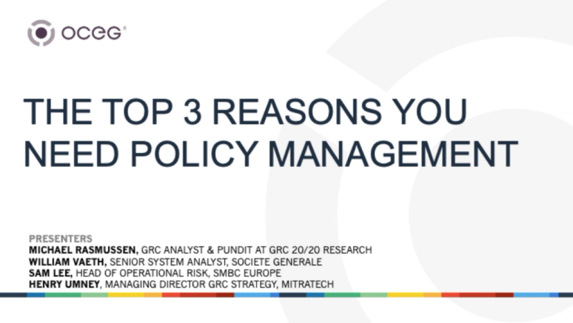 The Top 3 Reasons You Need Policy Management - OCEG