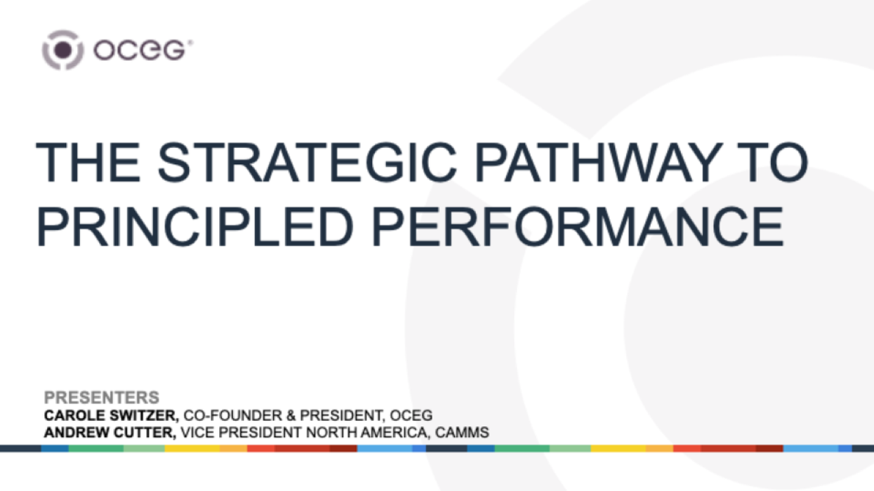 The Strategic Pathway to Principled Performance - OCEG