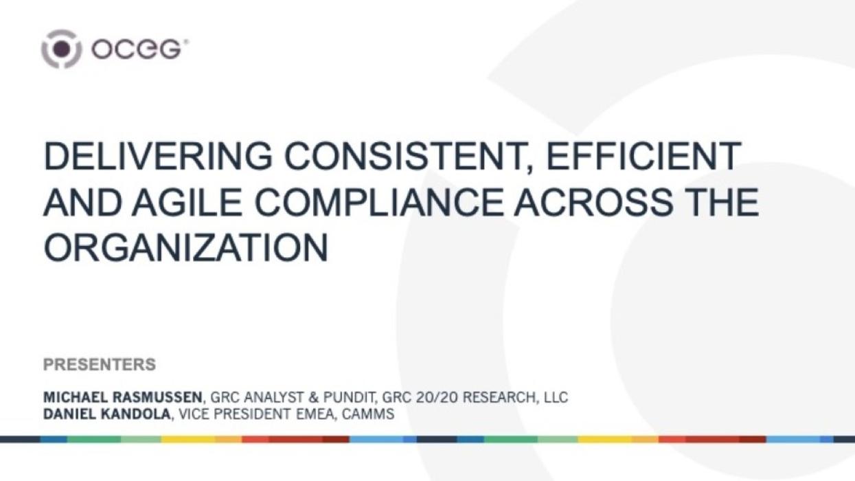 Delivering Consistent, Efficient and Agile Compliance Across the ...
