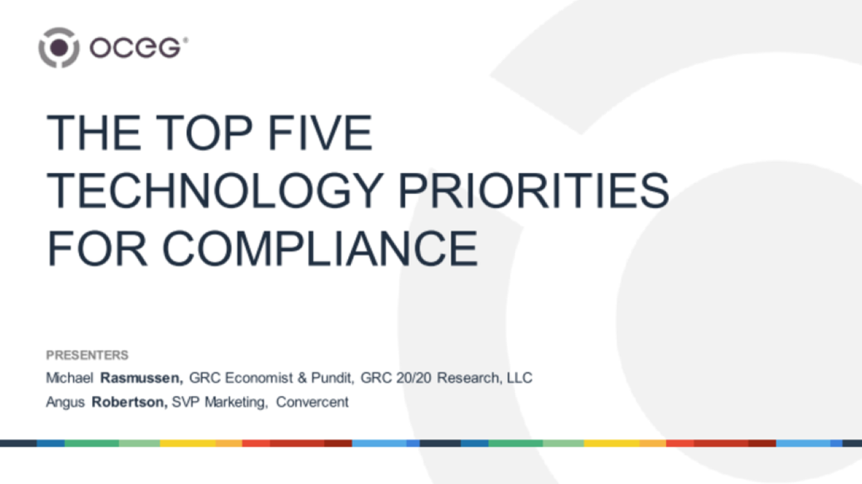 The Top Five Technology Priorities for Compliance Slide Deck - OCEG