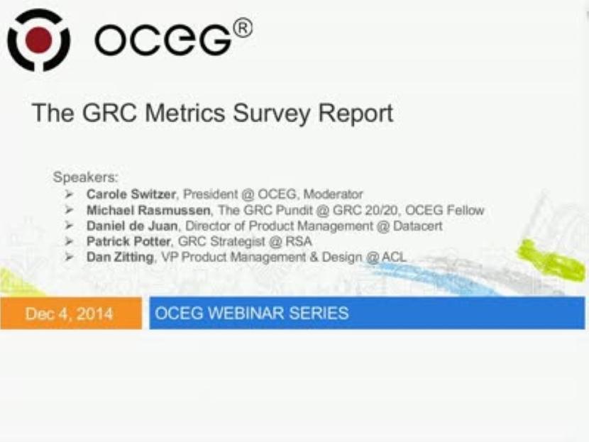 The GRC Metrics Survey Report - OCEG