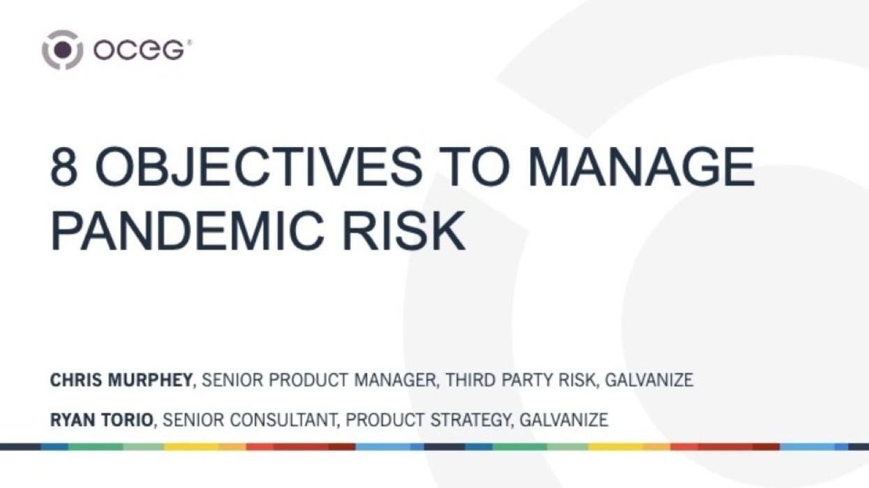 8 Objectives to Manage Pandemic Risk - OCEG