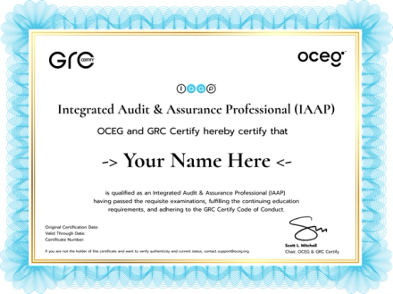 Integrated Audit & Assurance Professional (IAAP™) Certification - OCEG